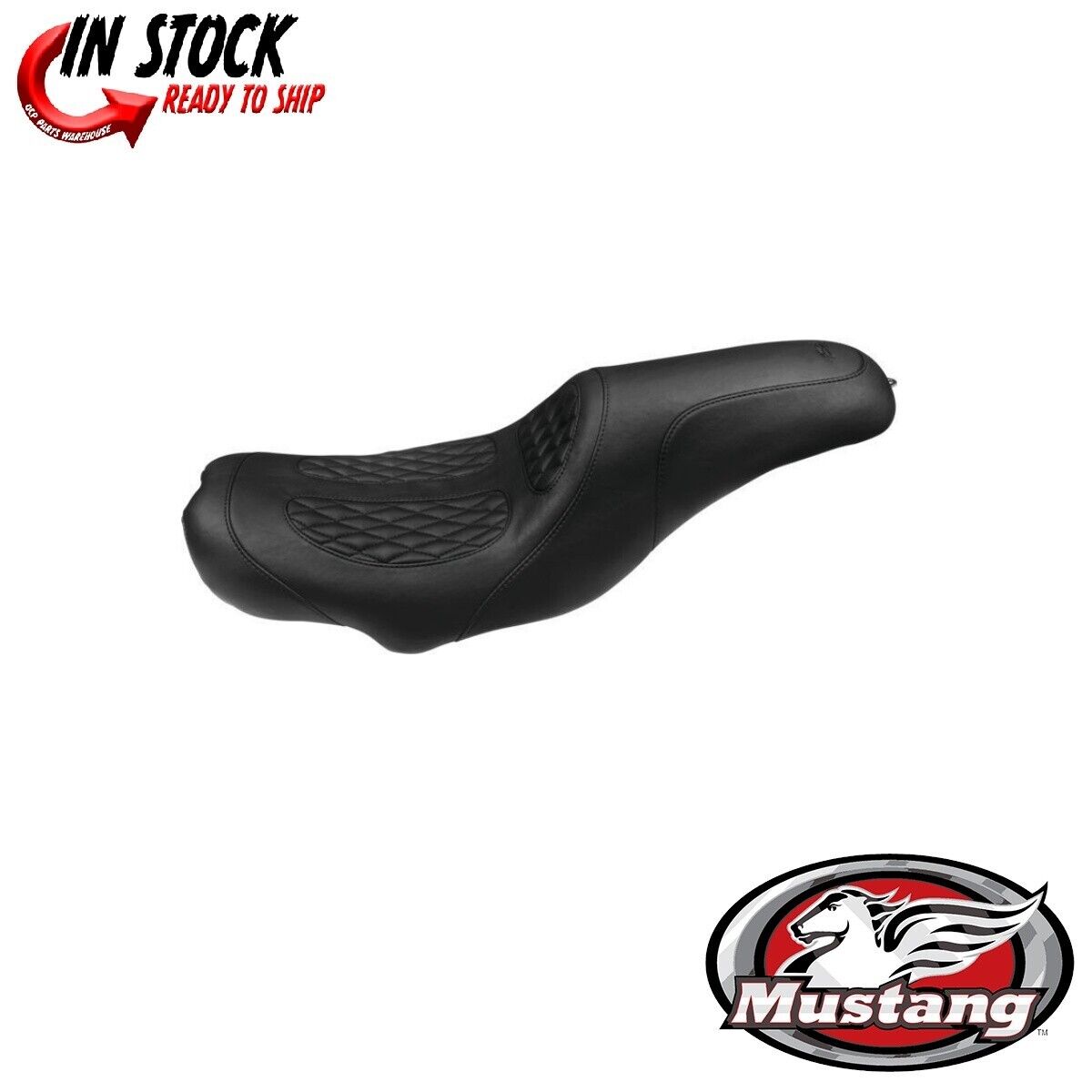 Mustang Tripper Fastback Diamond-Outer 2-Up Seat Low 08-21 FLH FLT w ...
