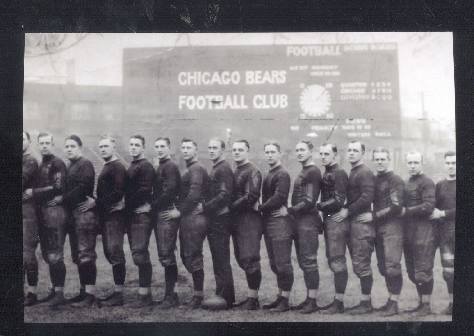 REAL PHOTO CHICAGO BEARS NFL FOOTBALL TEAM 1925 STADIUM POSTCARD COPY ...