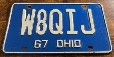 W8QIJ Ohio Vanity License Plate Ham Radio Amateur Radio Call Sign ...