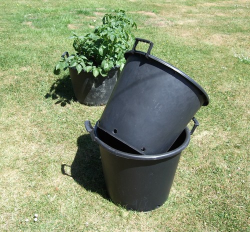 2 x 50 Litre Heavy Duty Plastic Plant Tubs With Handles Potato Tomato ...