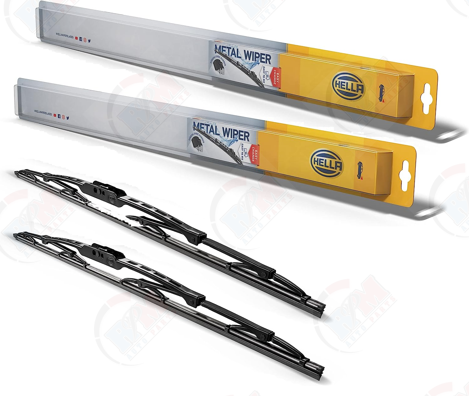 HELLA METAL Wiper Blade (Set of 2) Front 20" & 19" | eBay