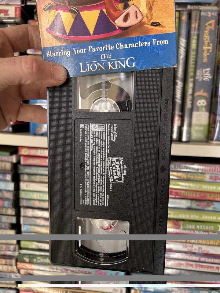 Timon & Pumbaa VHS Tape Lion King Character Movie Rare HTF OOP 1996 90s ...