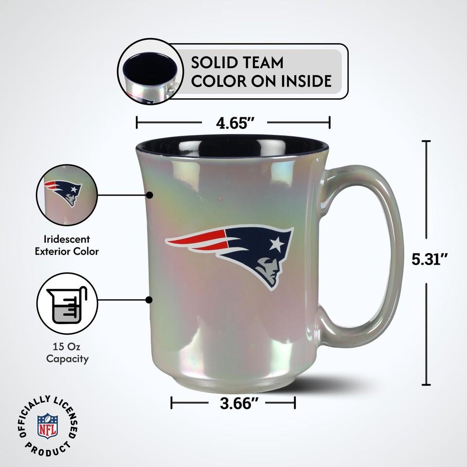 Officially Licensed NFL - New England Patriots 15oz Iridescent Mug with ...