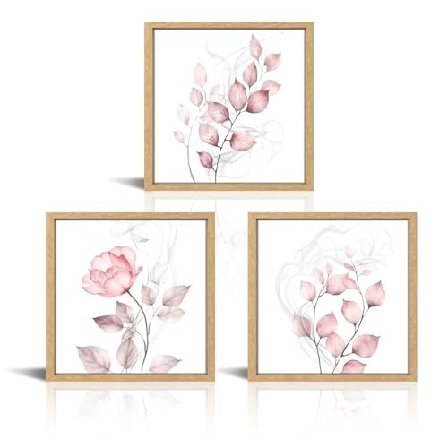 Abstract Flower Canvas Wall Art, Smoky Rose Flower Printing Artwork ...