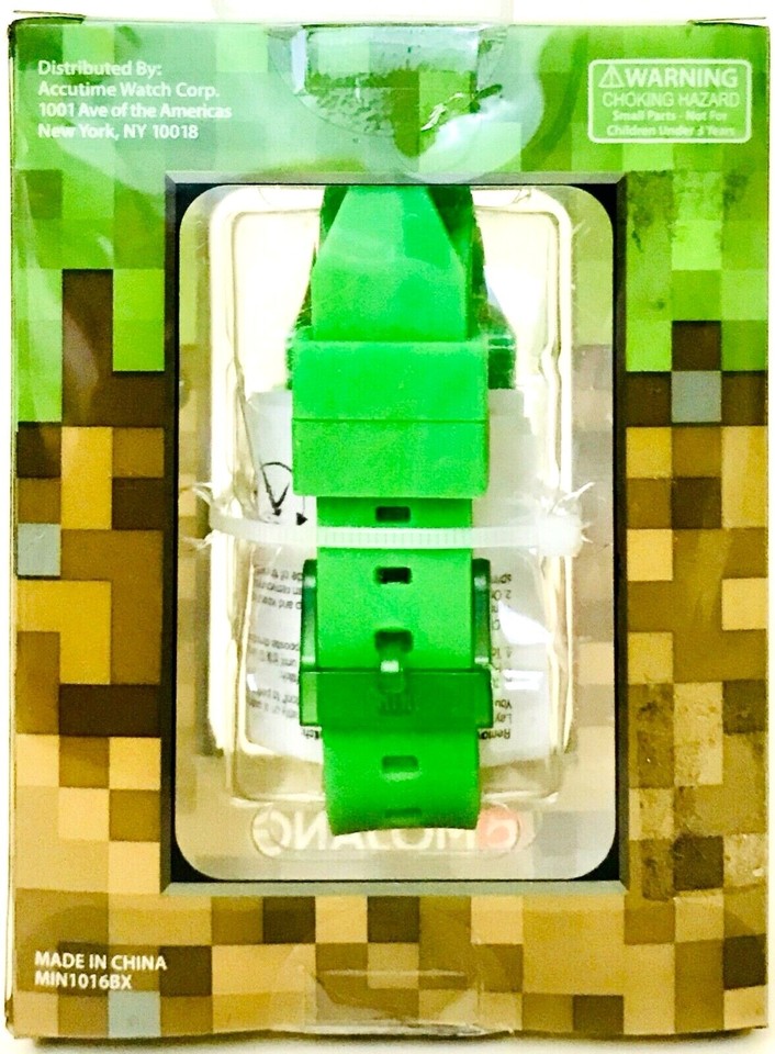 1 Count Accutime Watch Corp Mojang Minecraft Creeper Flashing LCD Watch ...