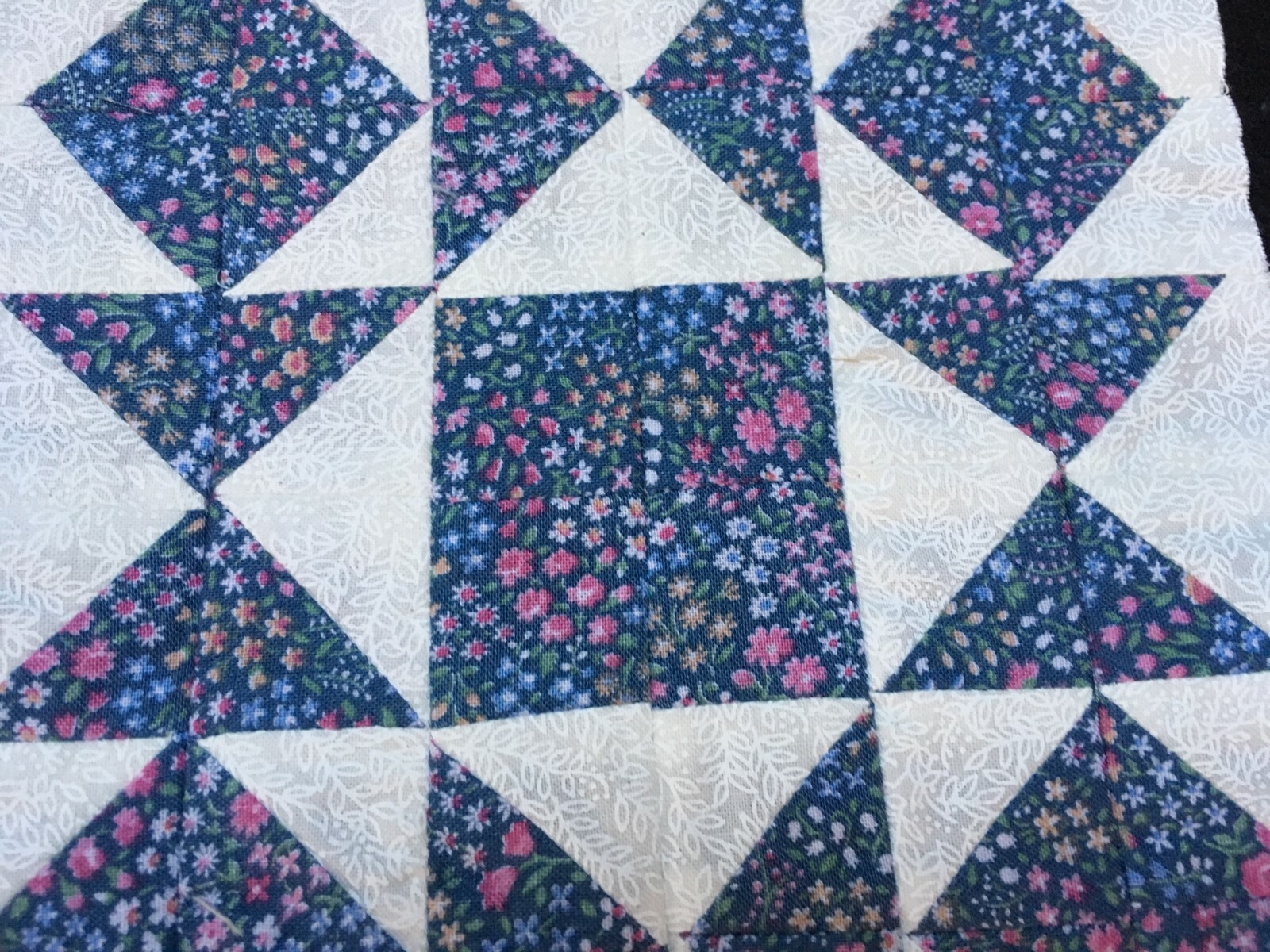 PATCHWORK QUILT BLOCK - MINI COMBINATION STAR - 6.5 " x 6.5 - HAND MADE ...