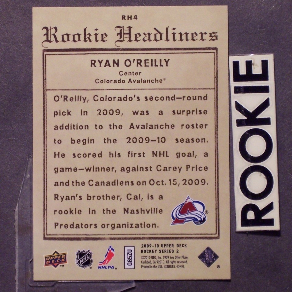 RYAN O'REILLY 2009/10 Upper Deck ROOKIE Headliners #RH4 Toronto Maple ...