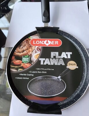 NON STICK FLAT TAWA deep PAN, 24 28 30cm FOR NAAN, CHAPATI, ROTI, FLAT ...