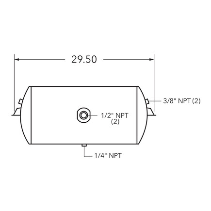 Tramec Sloan 461024 Air Tank, 12 Diameter, 1/2 Main Port, 3/8 End Port ...
