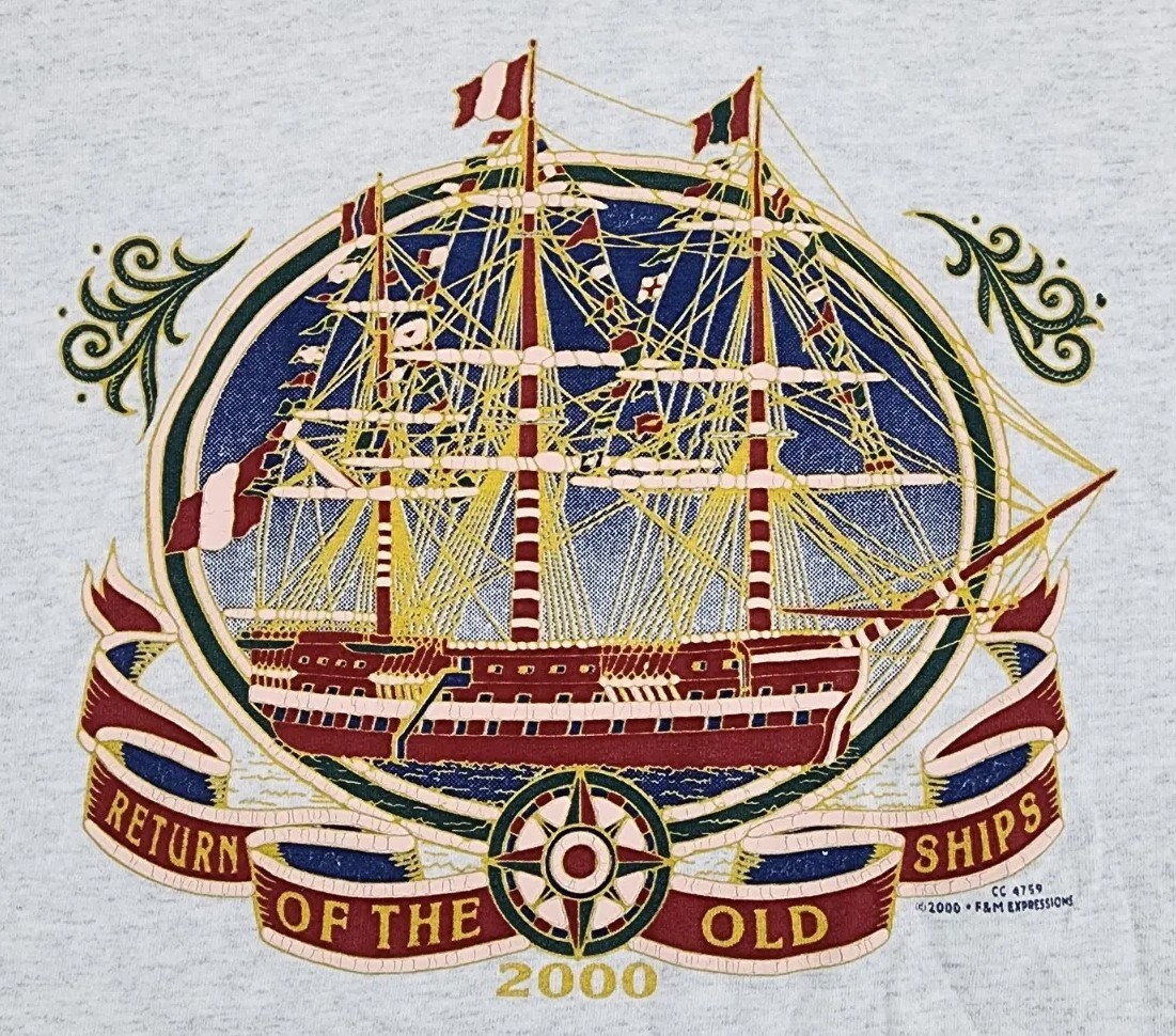 VINTAGE Return Of The Old Ships Shirt Mens Large F&M … - Gem