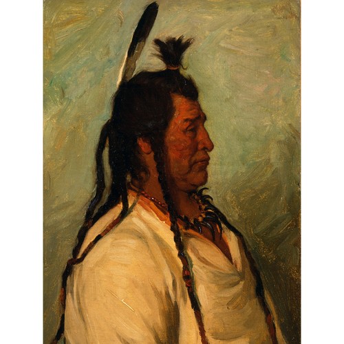 Sharp Big Brave Blackfeet Native American Painting Large Canvas Art ...