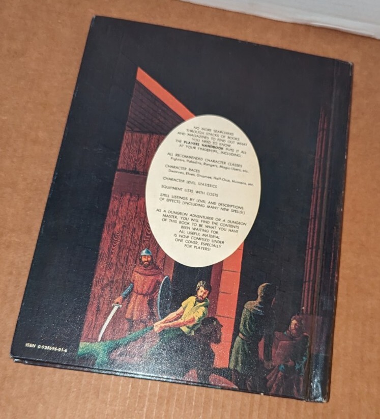 Advanced Dungeons & Dragons AD&D Players Handbook 1983 6th Print | eBay