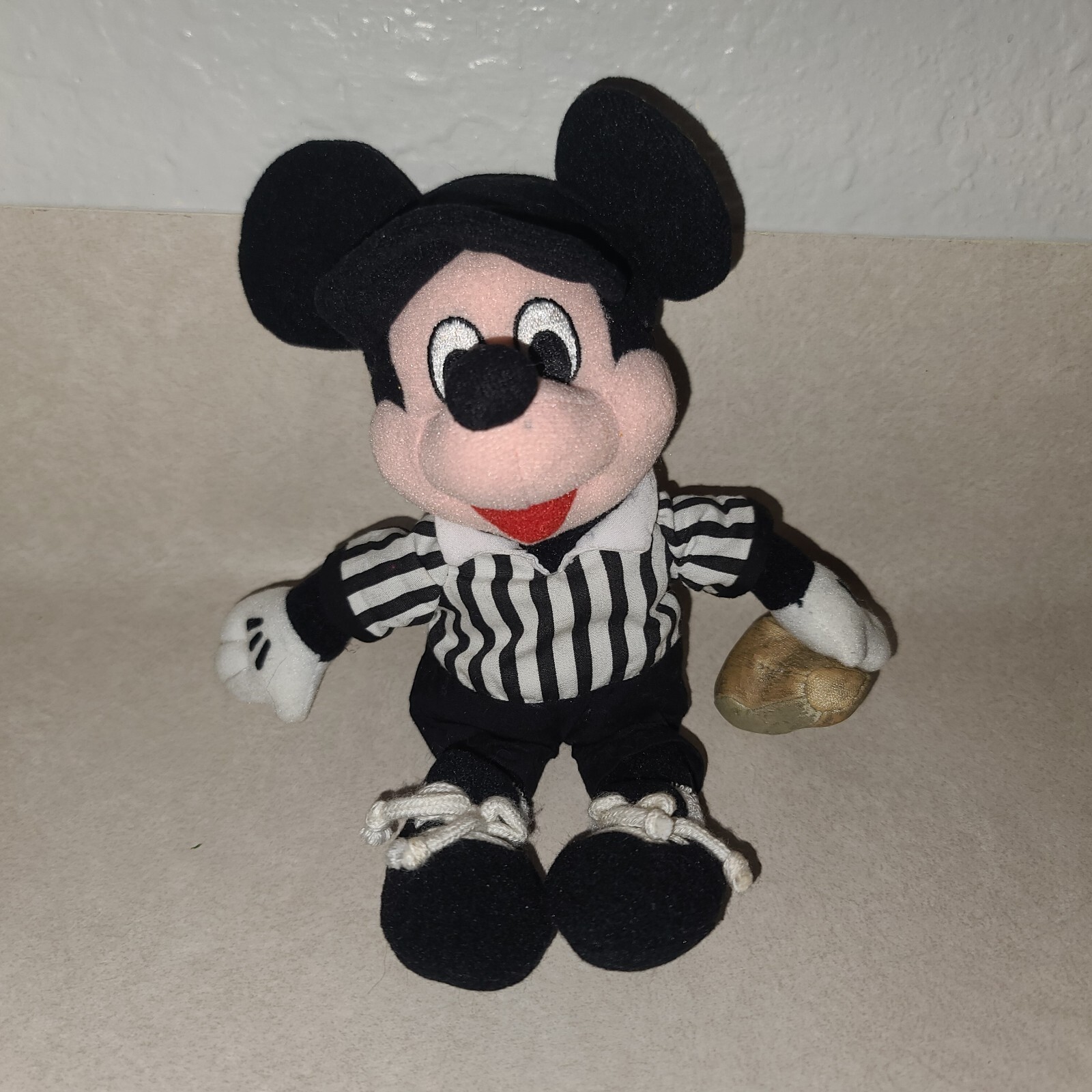 Disney Store Referee Mickey Mouse with Whistle Bean Bag 9" Plush ...
