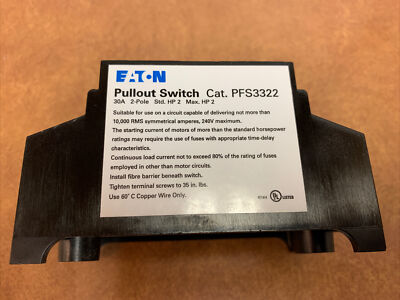 PFS3322 - EATON 30A DEAD FRONT FUSE HOLDER, Just The Base, Pre-owned | eBay