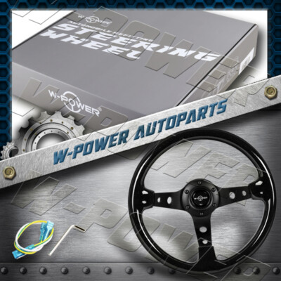 Black Galaxy Classic Wood 6-Hole Black 3-Spoke W-Power 330MM 13 ...