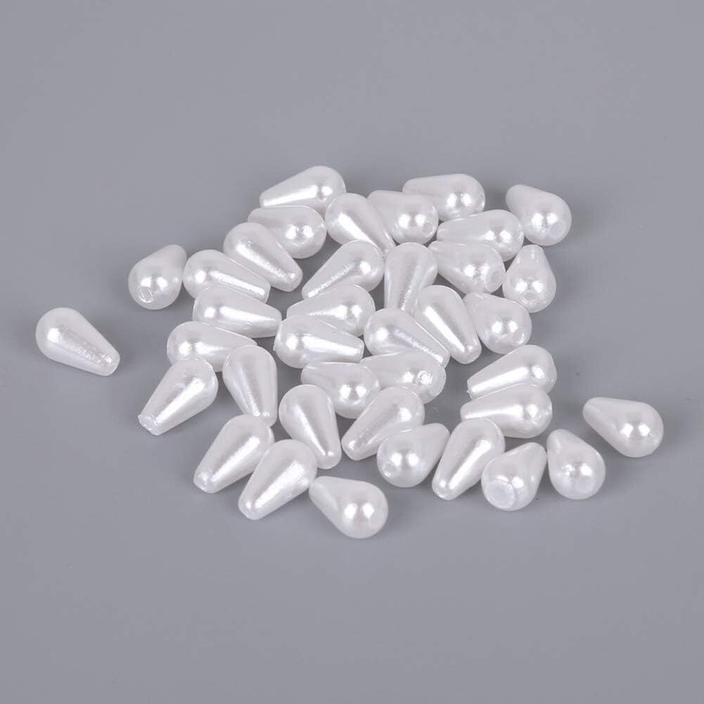 AKOAK Pack of 100 White Plastic Faux Pearl Teardrop 6MM x 10MM, | eBay