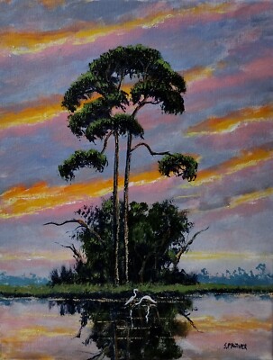 Tropical Florida Landscape Painting "Sunrise Pines" by Artist Stan ...