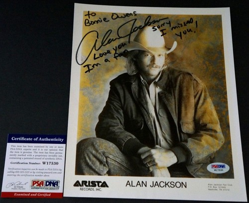 ALAN JACKSON Rare Signed Photo Bonnie Owens Love You Inscript PSA/DNA ...