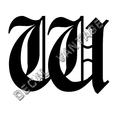 Old English W Letter Initial Vinyl Sticker Decal Font Diploma Choose ...