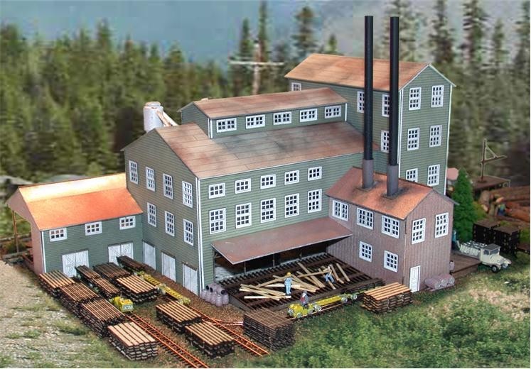 N Scale Architect 10004 Long Valley Lumber Mill Kit Trackside Structure ...