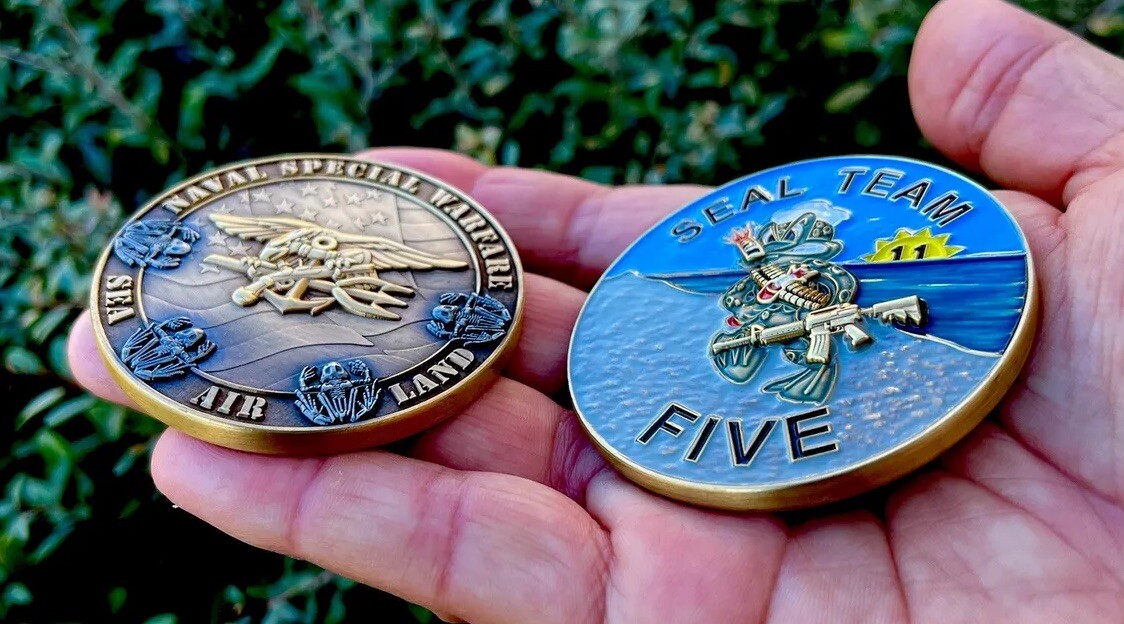 Navy Seal Team Trident Bone Frog Raft Nsw Challenge Coin Navy Seal