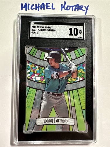 JONNY FARMELO 2023 BOWMAN CHROME DRAFT GLASS SGC 10 Mariners Bga-17 | eBay