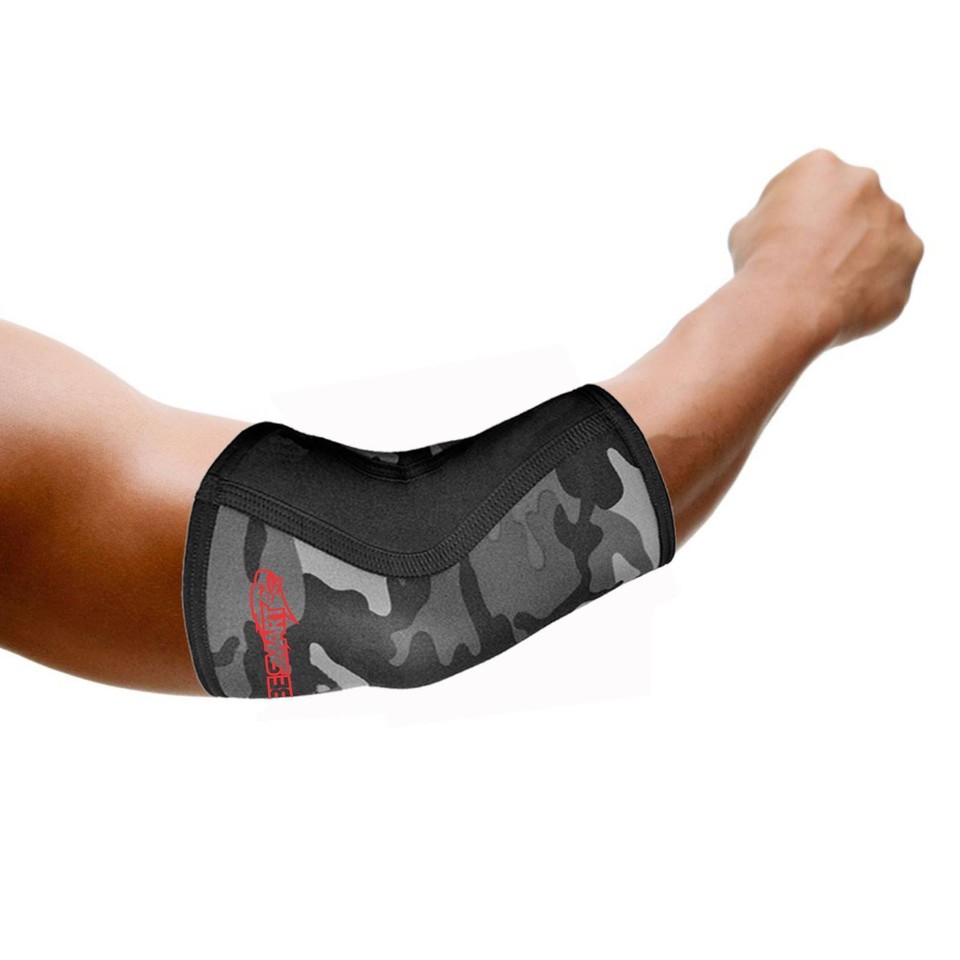 Elbow Support 5mm Cross Fit Elbow Sleeve Neoprene Power Weight Lifting ...