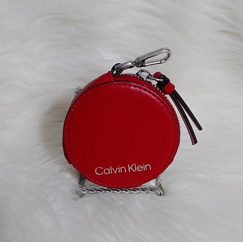 Calvin Klein Red Silver Round Detachable Coin Purse | eBay