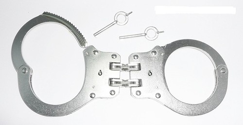 Peerless Handcuffs 801C Nickel Finish Hinged PR-4801 4801 Includes keys ...