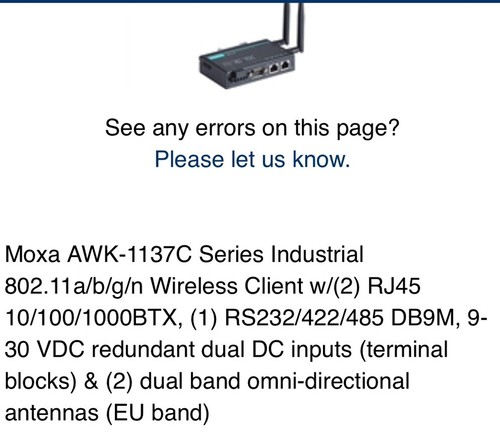 MOXA AWK-1137C-EU V1.1.0 radio access point - Wi-Fi NEW | eBay