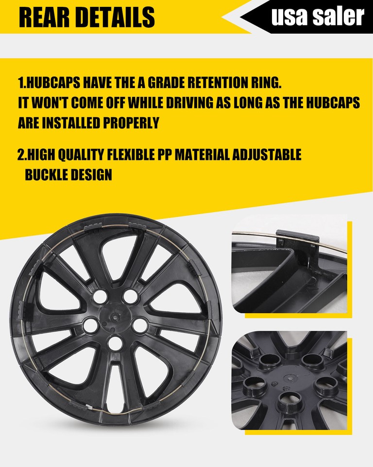 (4 Pack) 15" Hubcaps Wheel Rims Cover For 2016-2022 TOYOTA PRIUS/PRIME ...