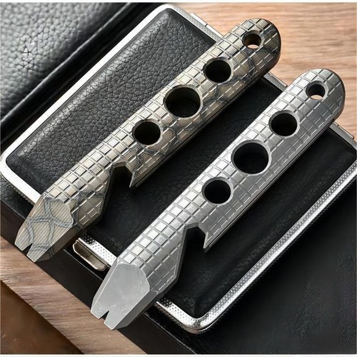 Titanium Pry Bar Crowbar Pocket Tool Bottle Opener Keychain EDC Outdoor ...