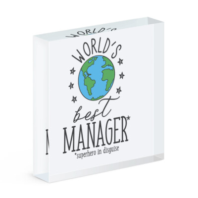 World's Best Manager Acrylic Photo Block Frame Funny Gift Present | eBay