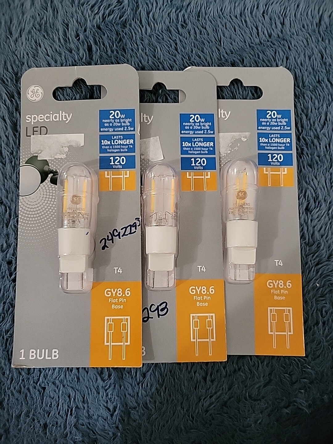 3GE LED T4 GY8.6 Clear 120 Volt 2.5 Watt Replaces 20 W 170 Lumens ...