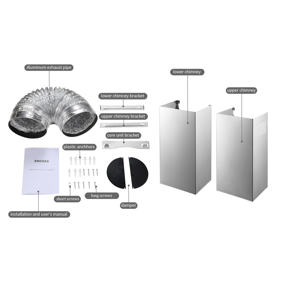 30" Wall Mount Range Hood LCD Display Switch Stainless Steel 350CFM ...