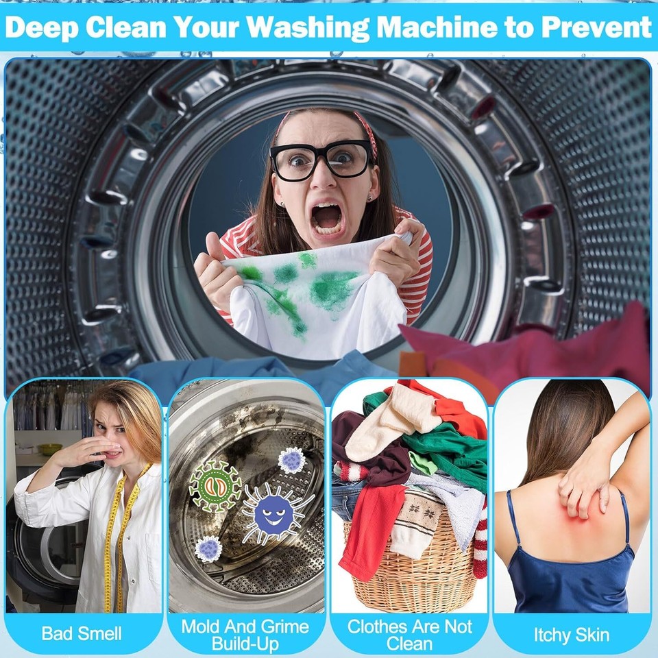 12/24Pcs Washing Machine Cleaner Washer Deep Solid Cleaning ...