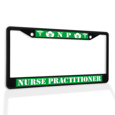 Metal License Plate Frame Vinyl Insert Np Nurse Practitioner Rn | eBay