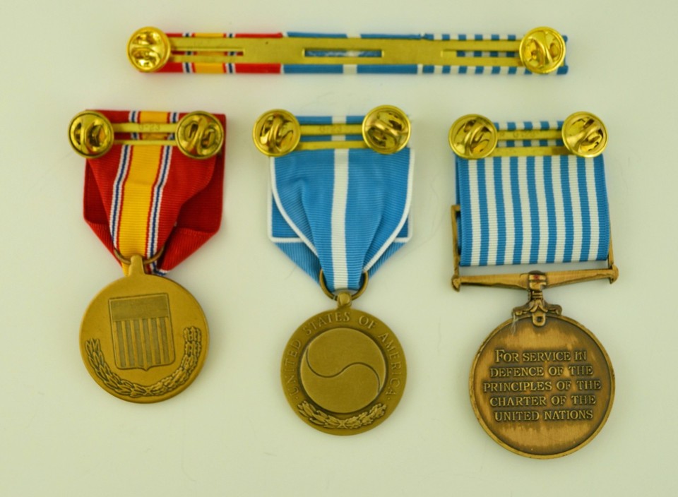 Korean War Service 3 Medal Set Ribbons Army, Navy, Air Force, Marine ...
