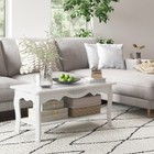 Wooden Coffee Tea Table Modern White Shelf Storage Living Room Home ...