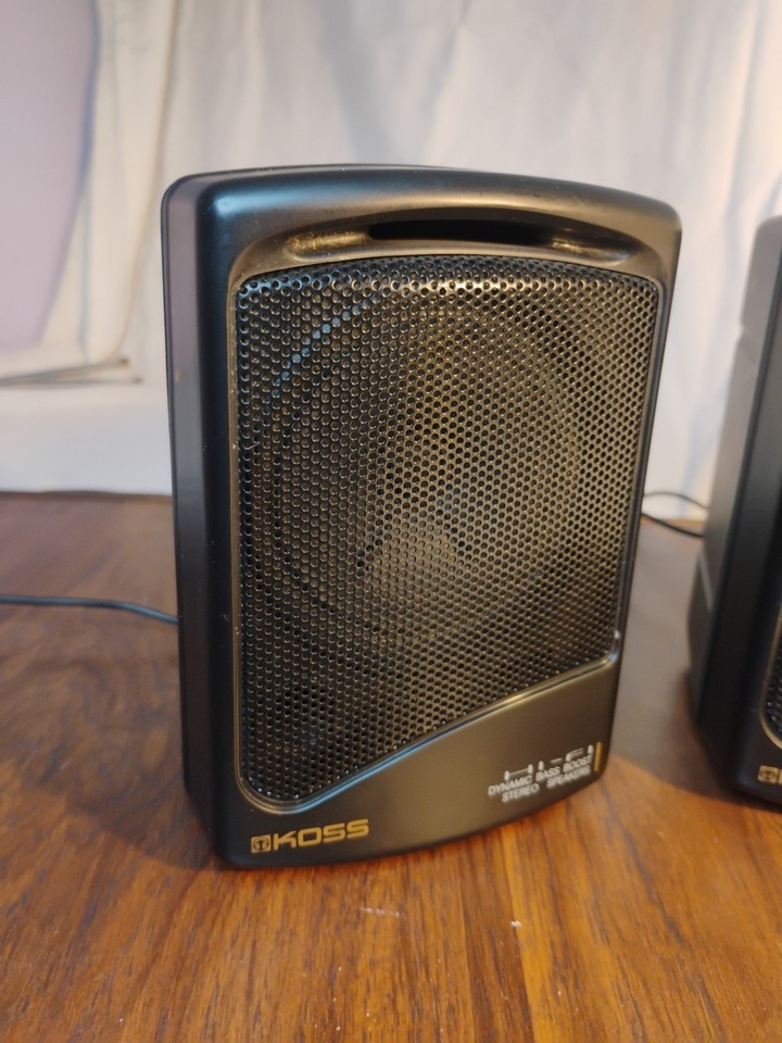 🔥Koss Dynamic Hi-Fi Bass Boost powered speakers, Pair 1990s vintage ...
