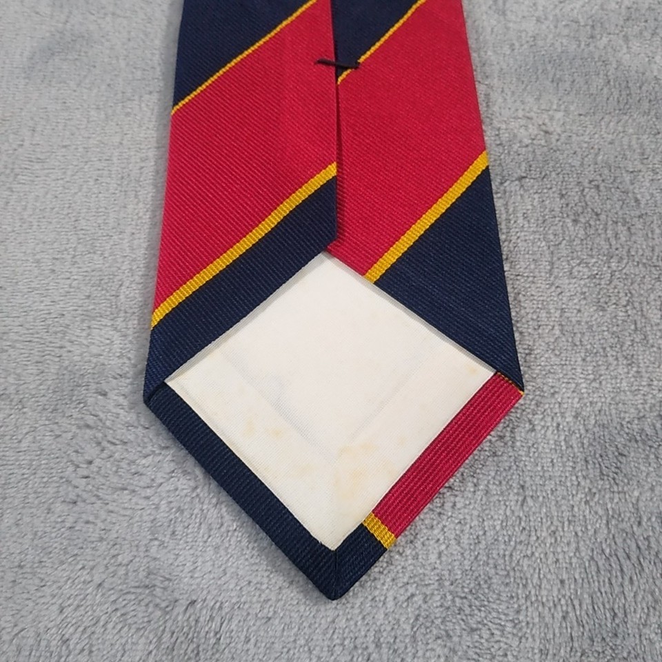 Ben Silver Mens Silk Tie Blue Red Regimental Stripes | eBay