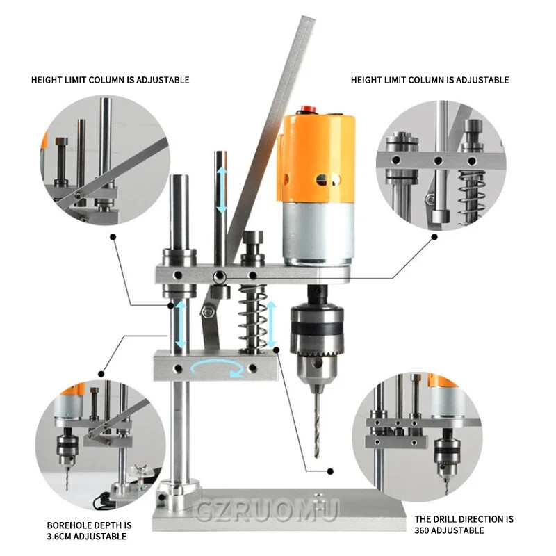 Desktop Drill Desktop Drilling Machine DC Chuck High Precision and High ...