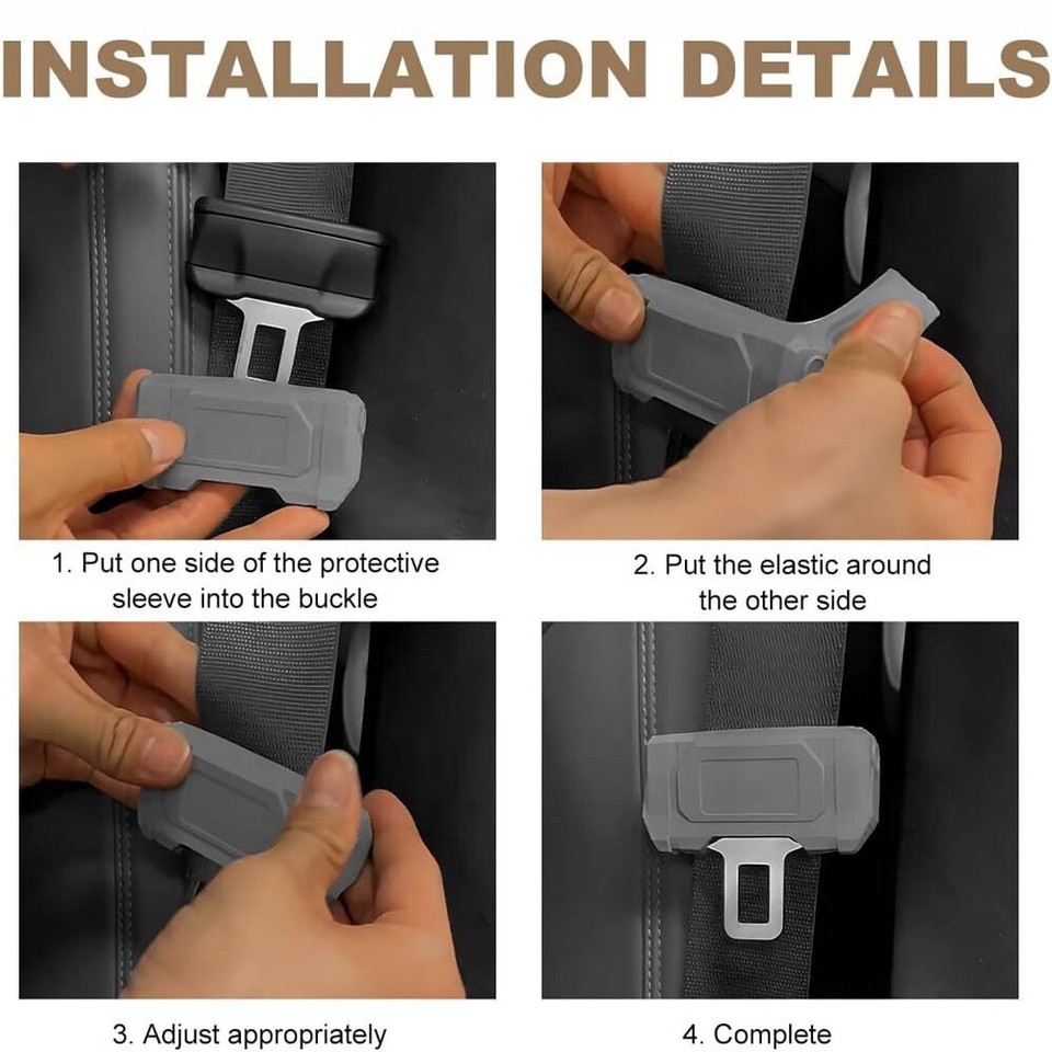 1PCS Red Anti-Scratch Silicon Seat Belt Buckle Protector Cover For Cars ...