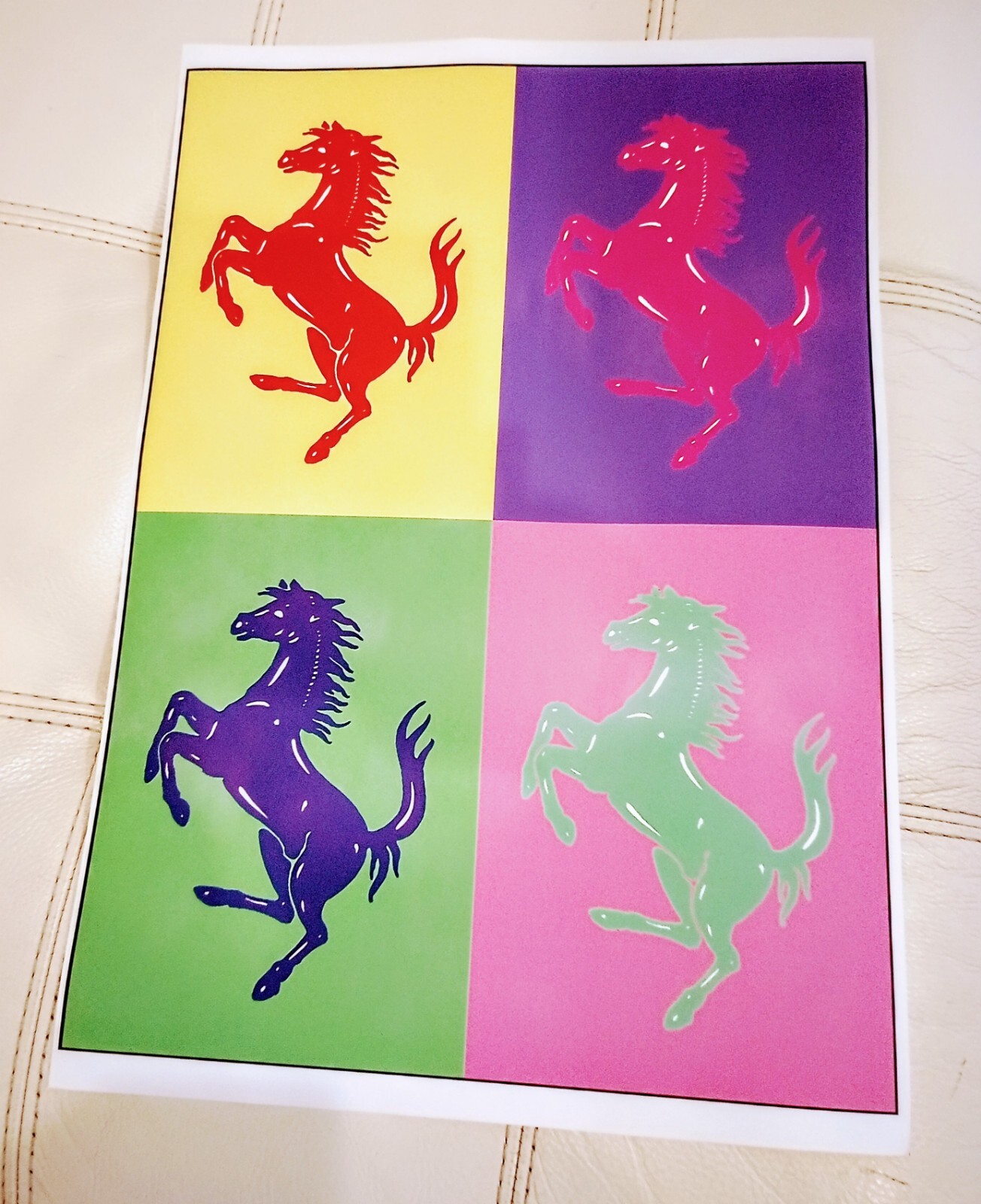 Ferrari Andy Warhol motif Art Print .. 13" x 19" .. 308 Dino 328 355 ...
