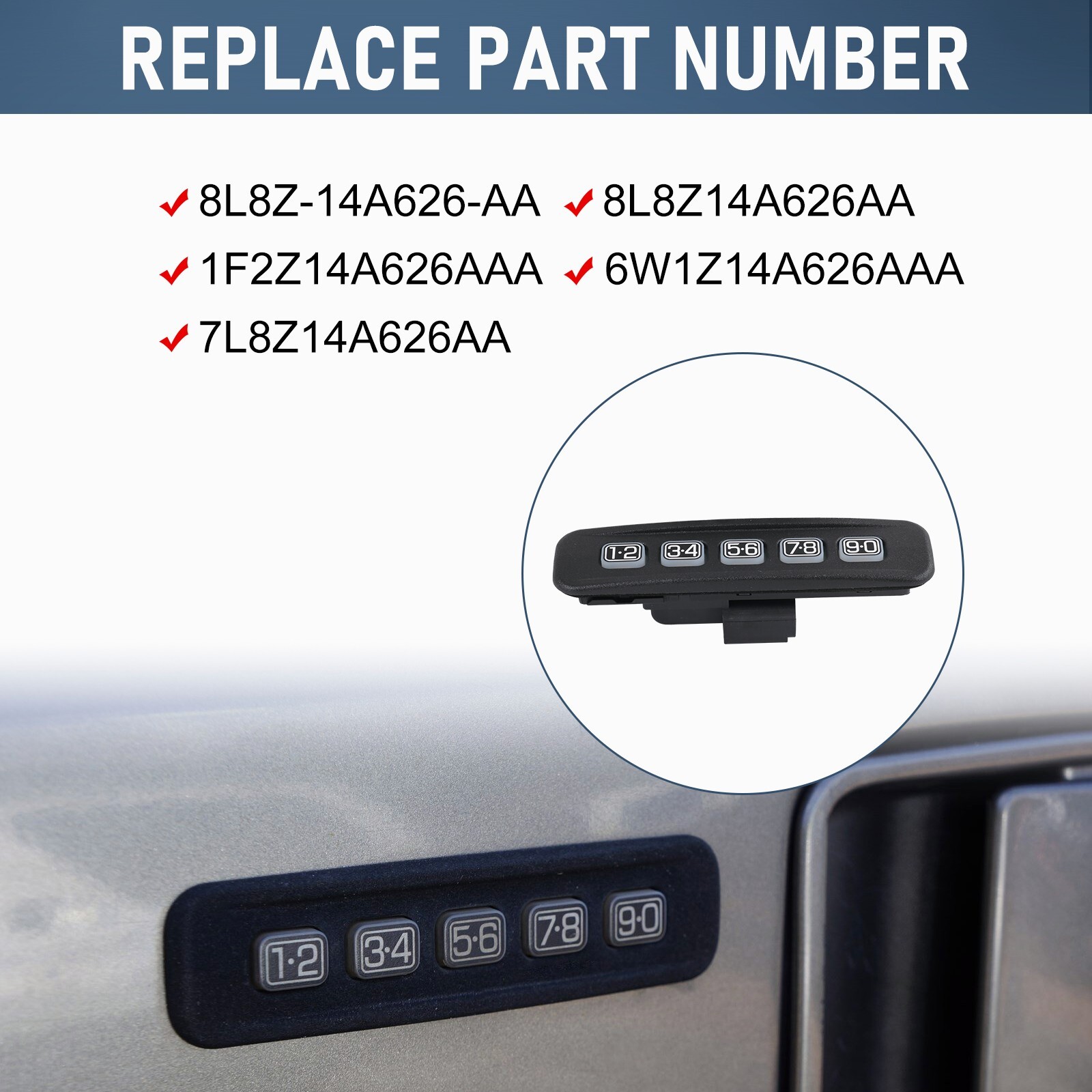 8L8Z14A626AA Left Driver Door Keyless Entry Number Keypad For Ford ...
