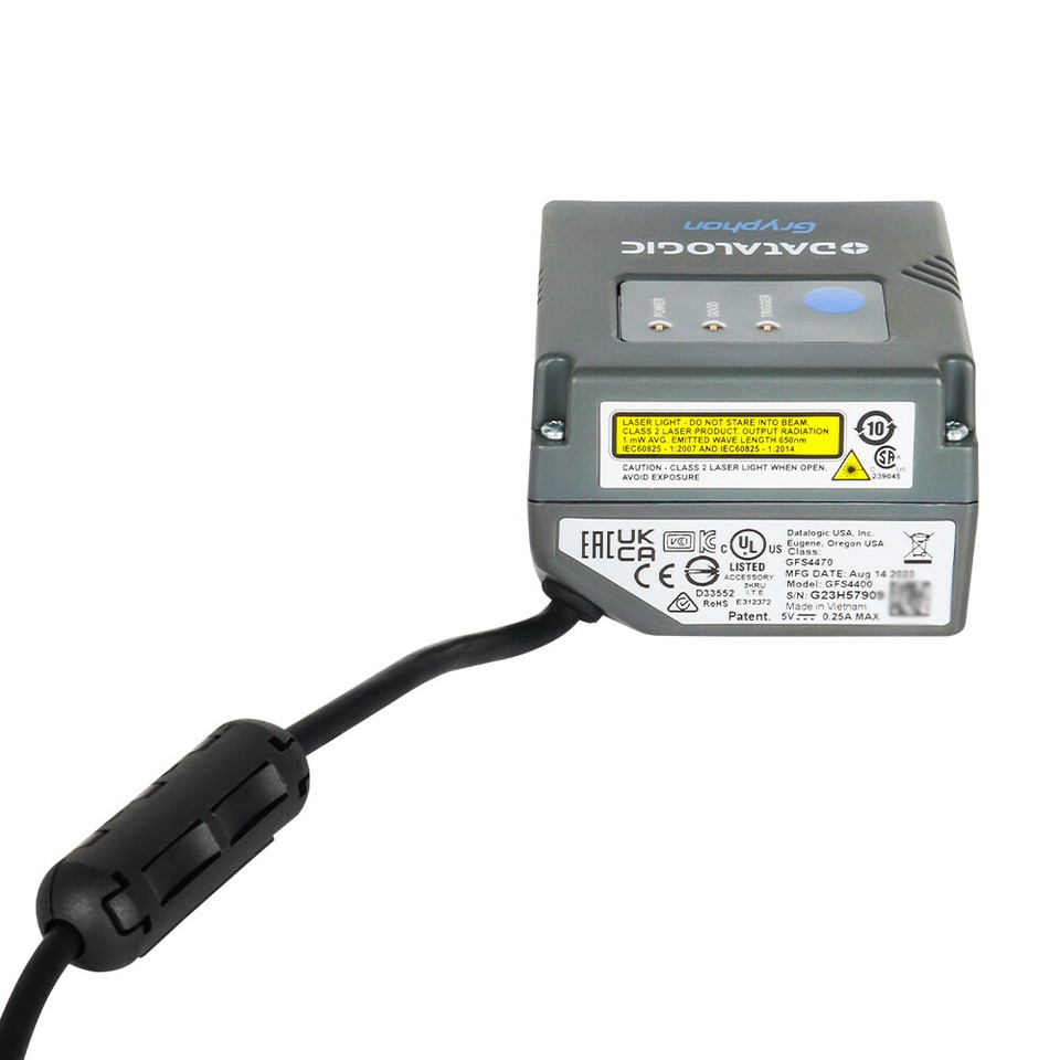 Datalogic GFS4450-9 RS232 2D Wired Fixed MountingReader Barcode Scanner ...