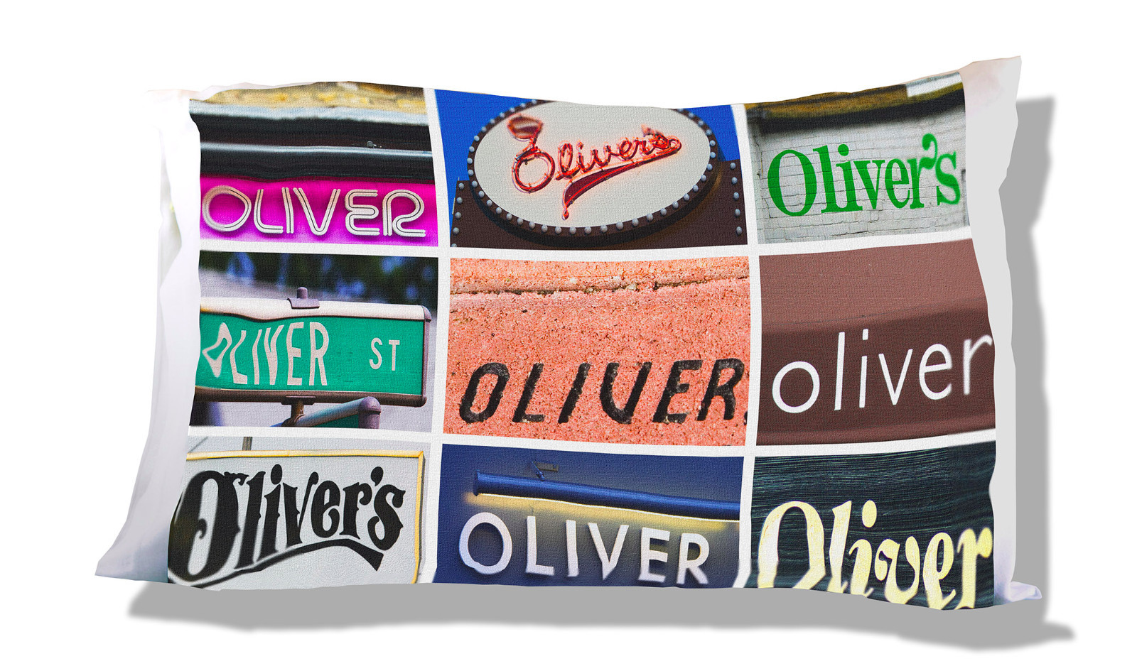 OLIVER Personalized Pillowcase featuring the name in photos of signs | eBay