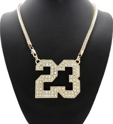 Hip Hop Iced Number 23 Pendant 4mm Franco Chain Fashion Necklace XP906 ...