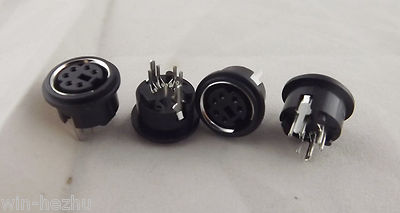 20pcs Mini 6 Pin DIN Jack Circular PCB Mount Female Connector | eBay