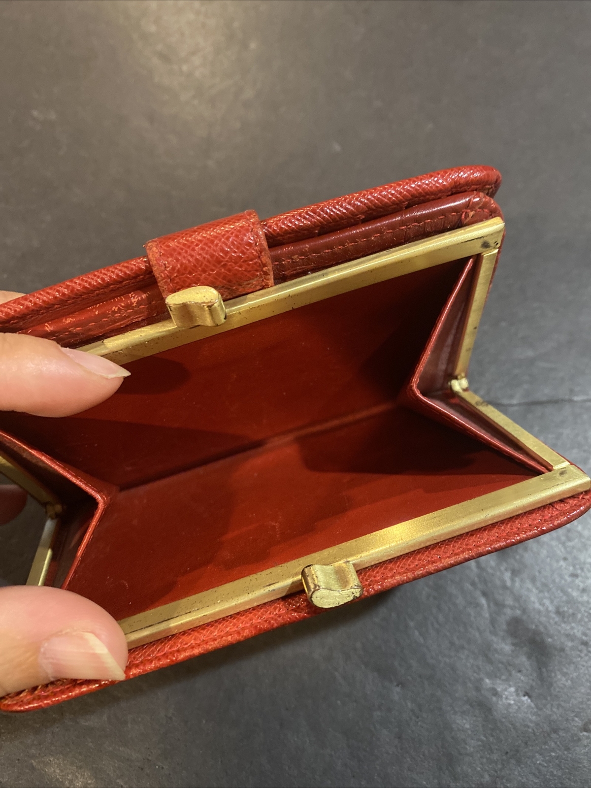 Vintage Coach Red Leather Bifold Wallet - Gem